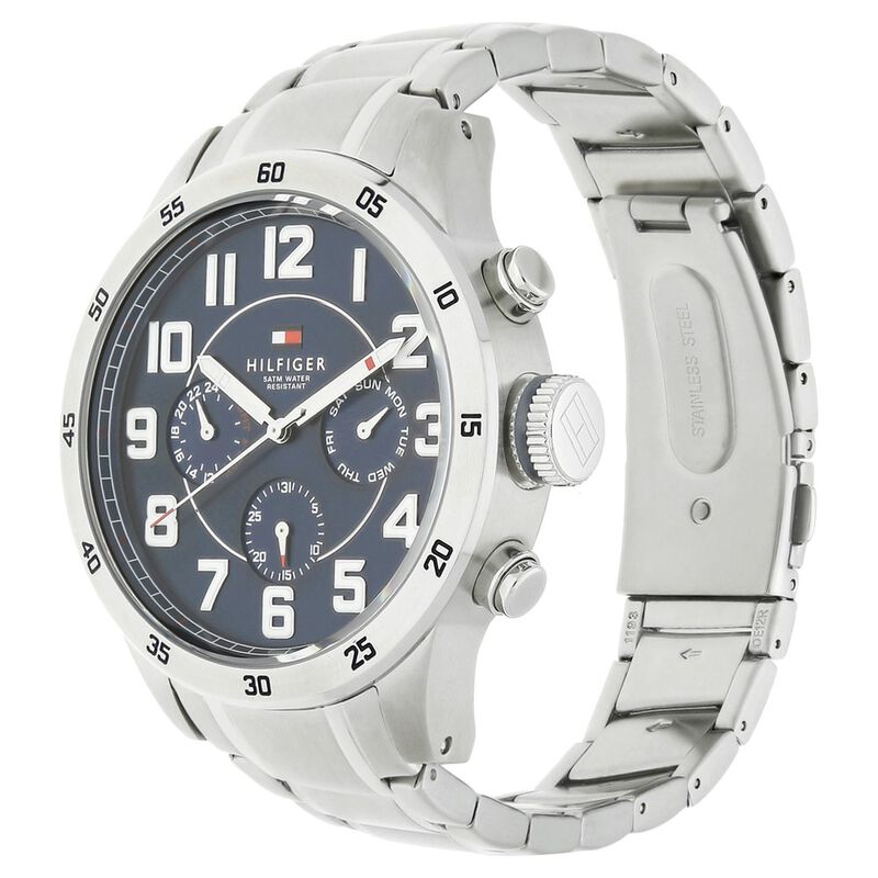Buy Online Tommy Hilfiger Quartz Analog with Date Blue Dial Metal Strap ...