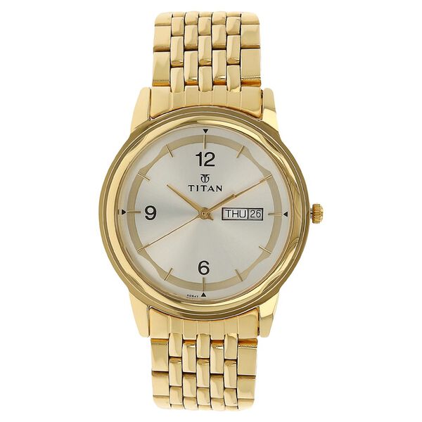 Buy Online Titan Analog with Day and DateSilver DialStainless Steel ...