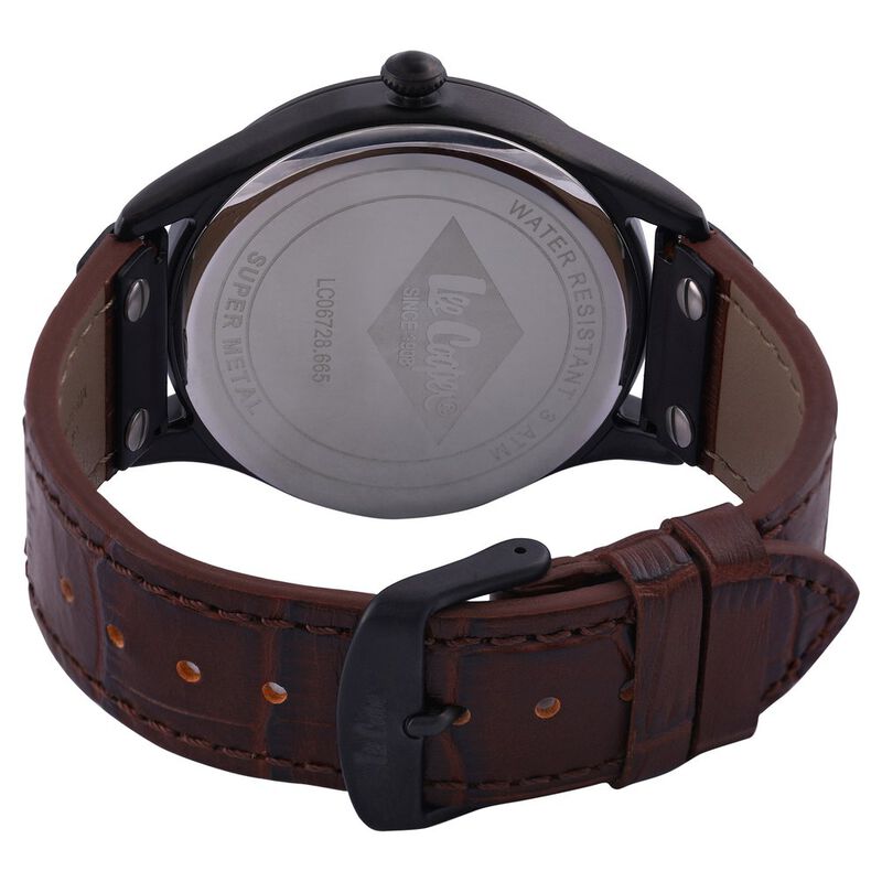 Buy Online Lee Cooper Quartz Chronograph Grey Dial Leather Strap Watch ...