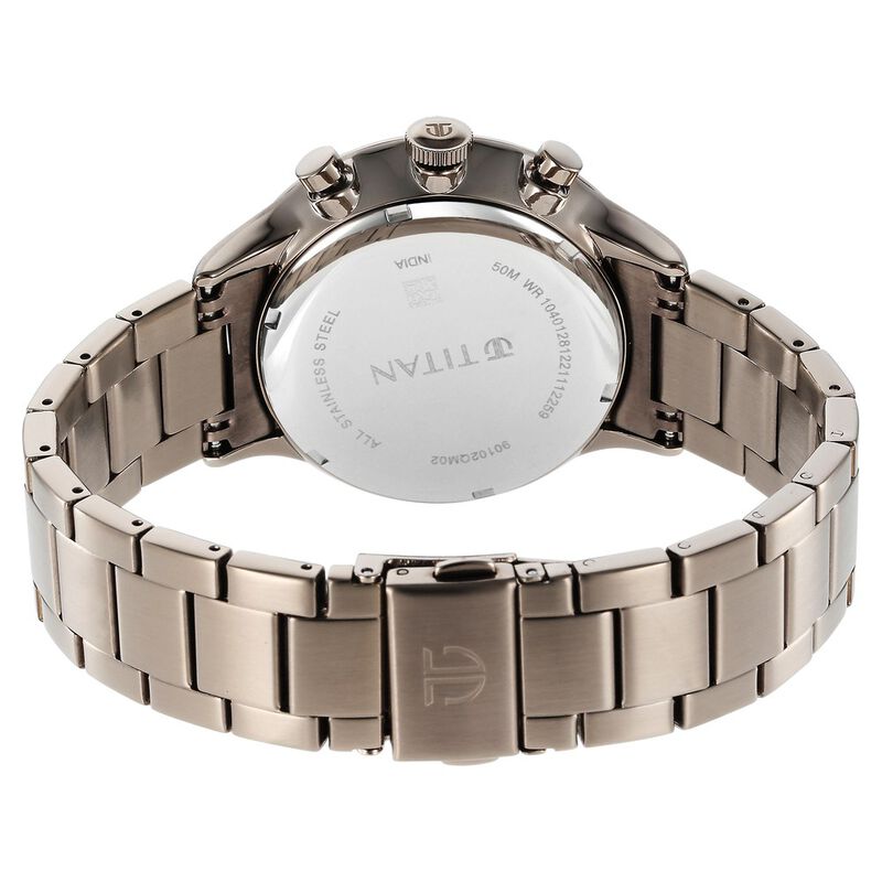 Buy Online Titan Urban Magic Brown Dial Multial Stainless Steel Strap ...