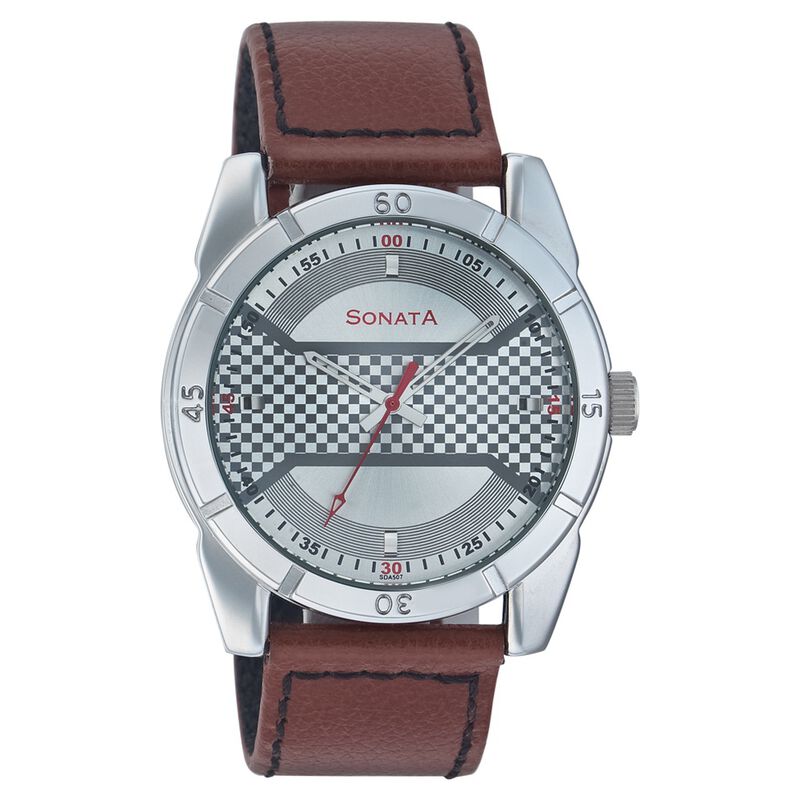 Buy Online Sonata Quartz Analog Silver Dial Strap Watch for Men ...
