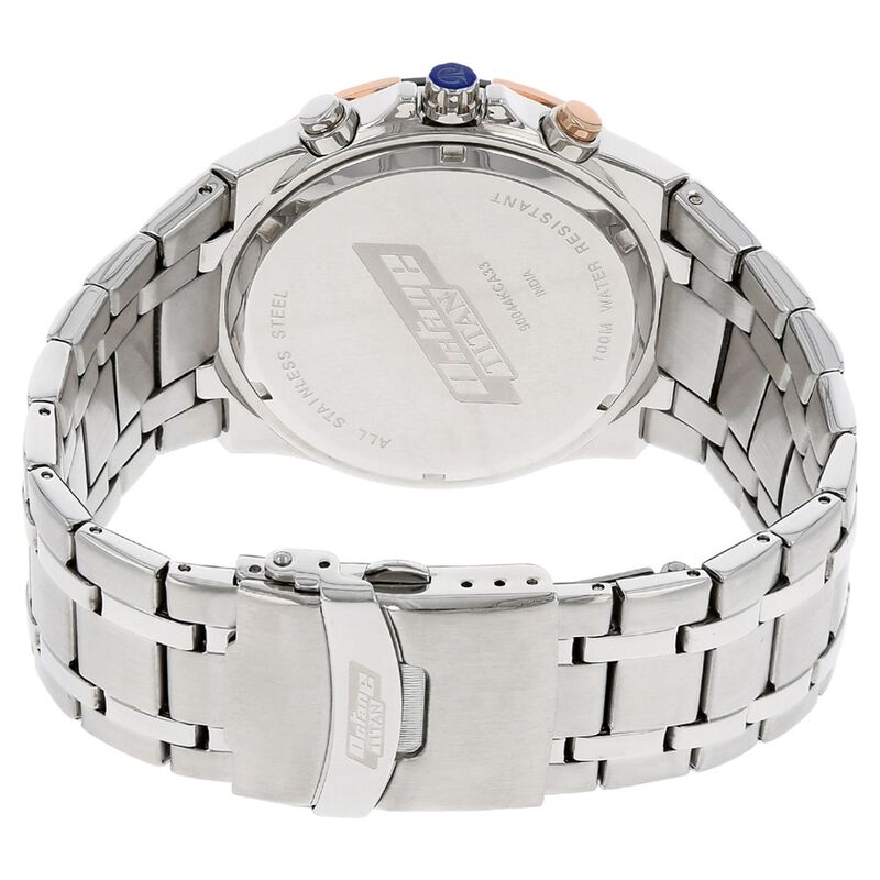 Buy Online Titan Quartz Chronograph Black Dial Stainless Steel Strap ...