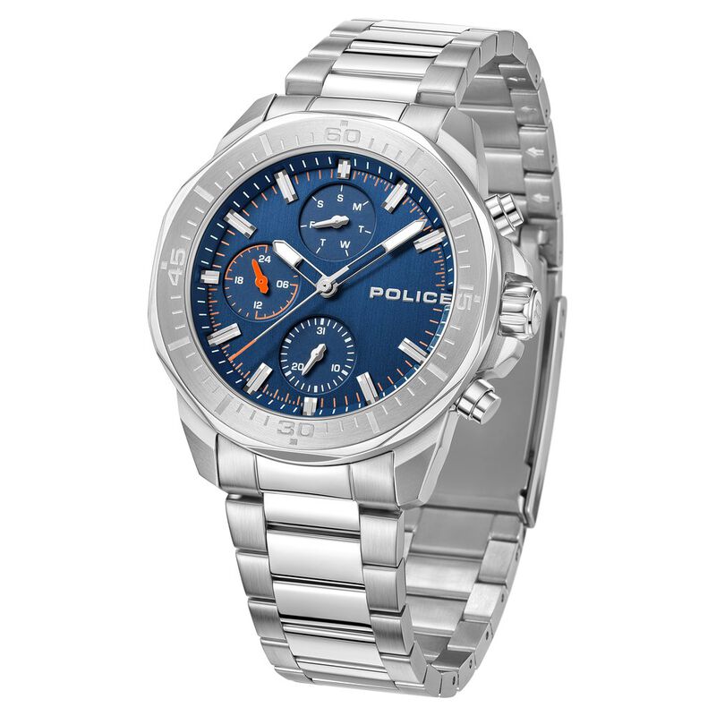 Buy Online Police Quartz Multifunction Blue Dial Silver Stainless Steel ...