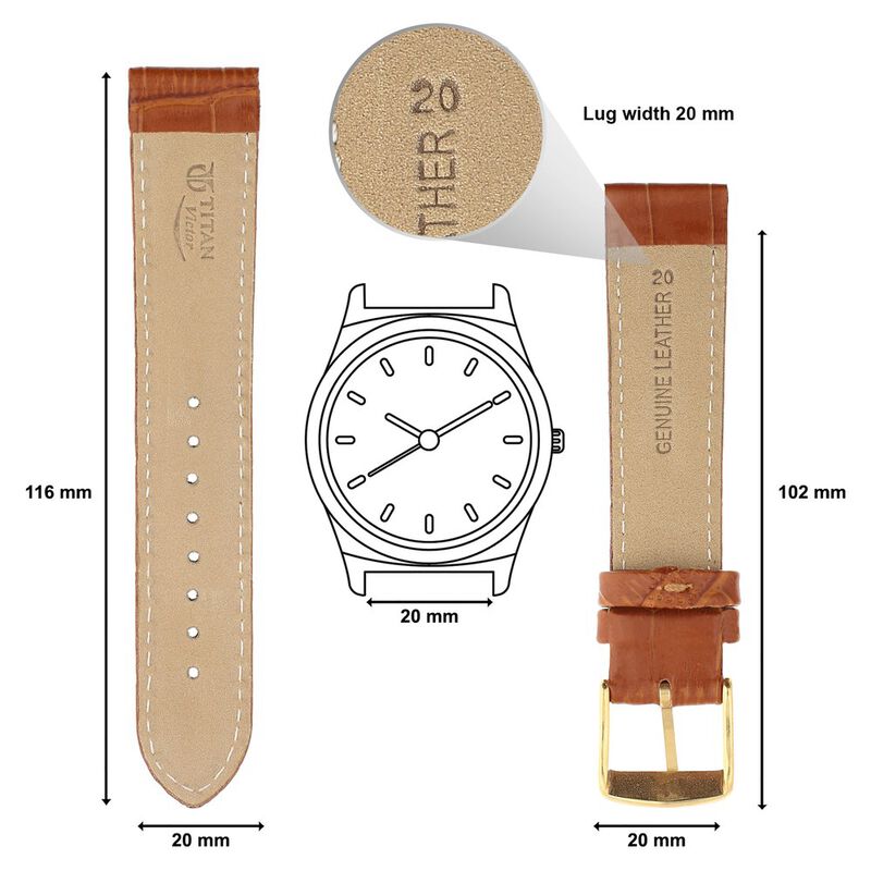 Buy Online 20 mm Tan Genuine Leather Straps for Men - nf1610177020g | Titan