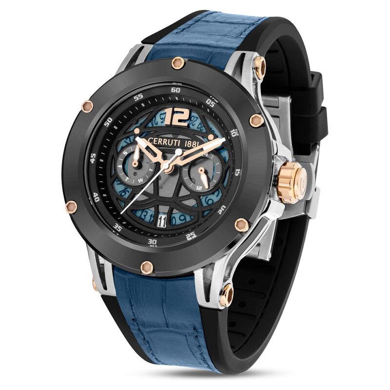 Buy Online Cerruti 1881 Blue Dial Silicone Strap Watch for Men ...