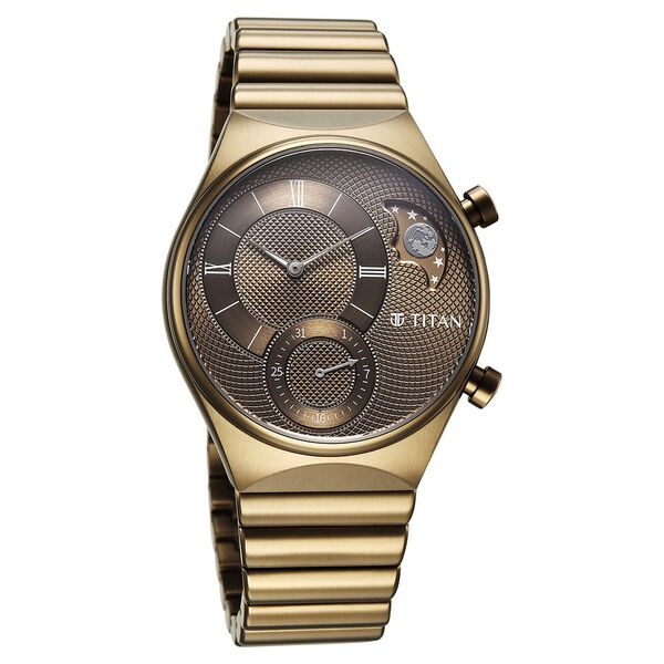Buy Online Titan Micromotors Analog with Date and Sun-Moon Sub-Dial and ...