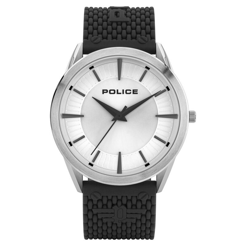 Buy Online Police Quartz Analog Silver Dial Silicone Strap Watch for ...