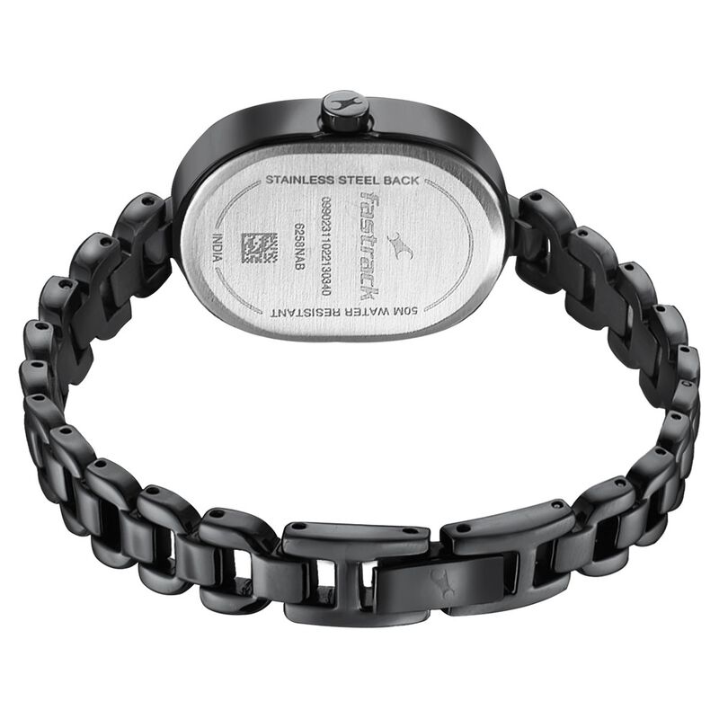 Buy Online Fastrack Style Up Black Dial Metal Strap Watch for Girls ...