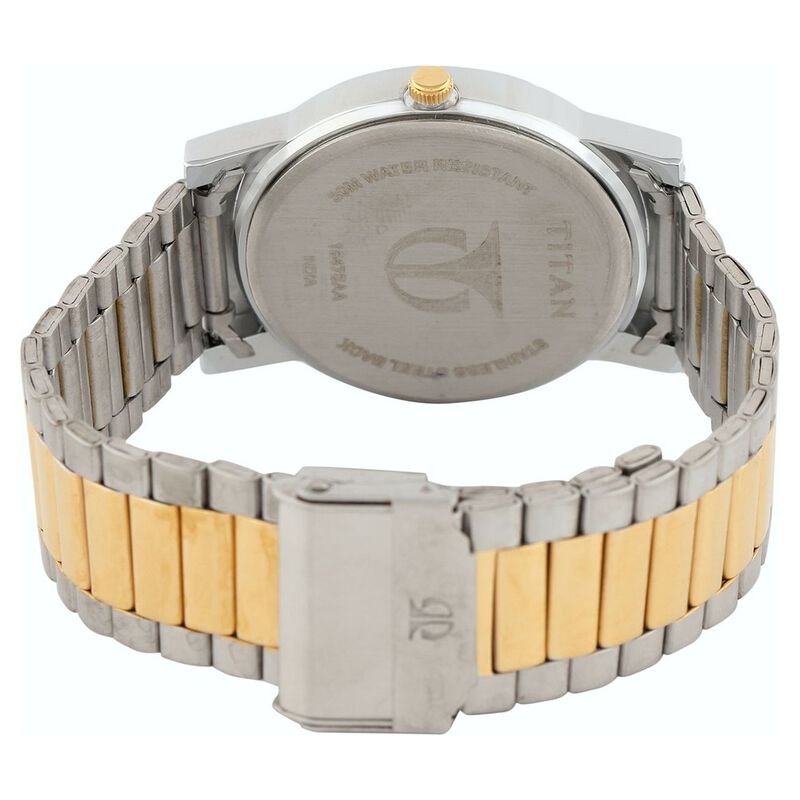 Buy Online Titan Quartz Analog with Day and Date Champagne Dial ...
