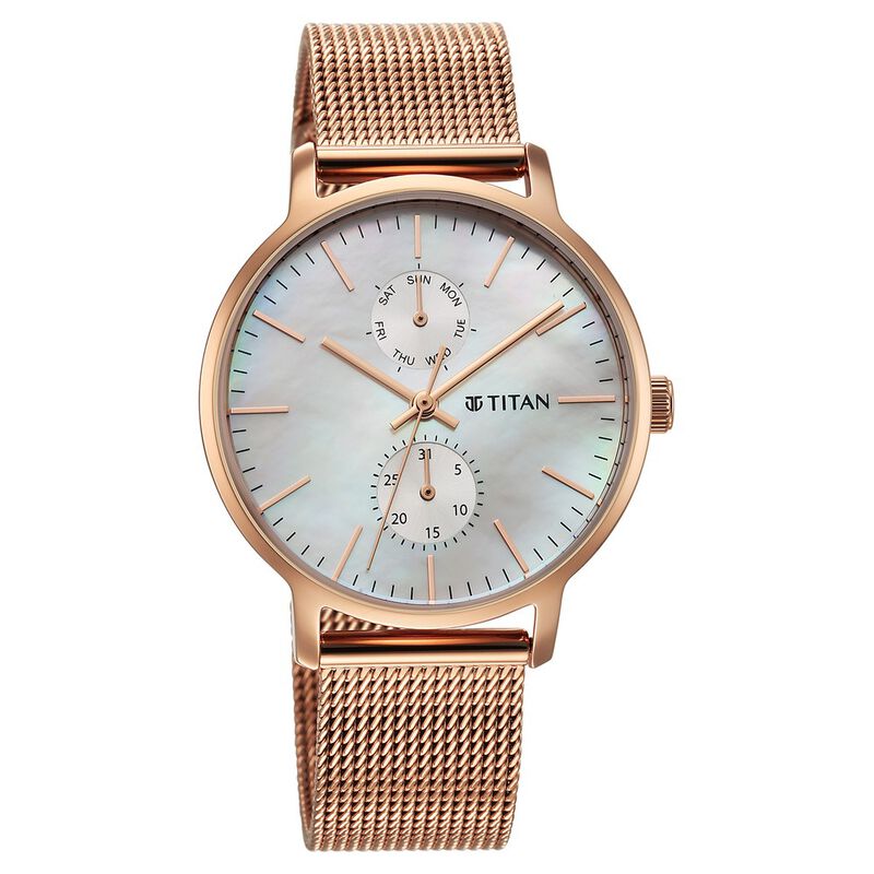 Buy Online Titan Workwear Slimline Mother Of Pearl Dial Analog with Day ...