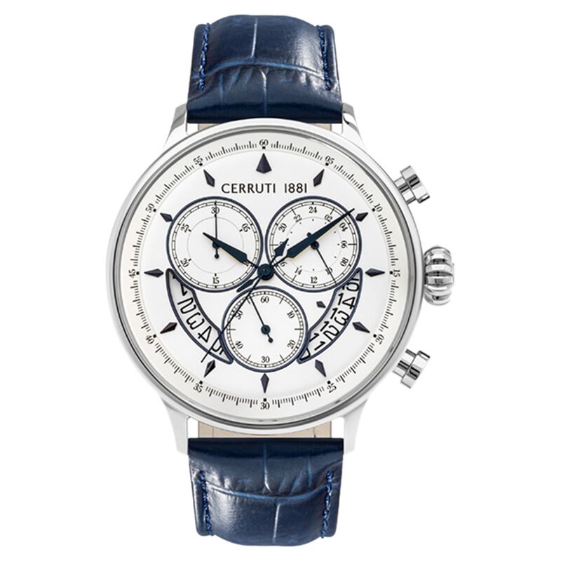 Buy Online Cerruti 1881 White Dial Leather Strap Watch for Men ...