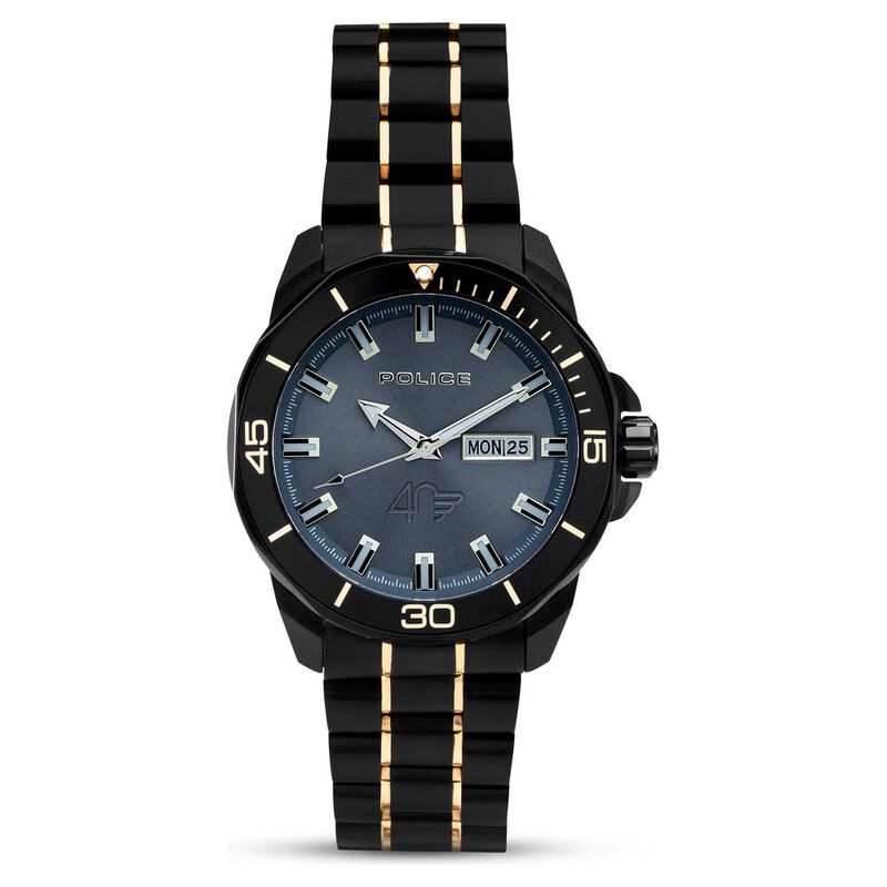 Buy Online Police Quartz Analog Blue Dial Stainless Steel Strap Watch ...