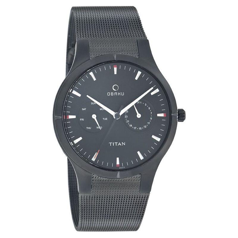 Buy Online Titan Quartz Multifunction Black Dial Watch for Men ...