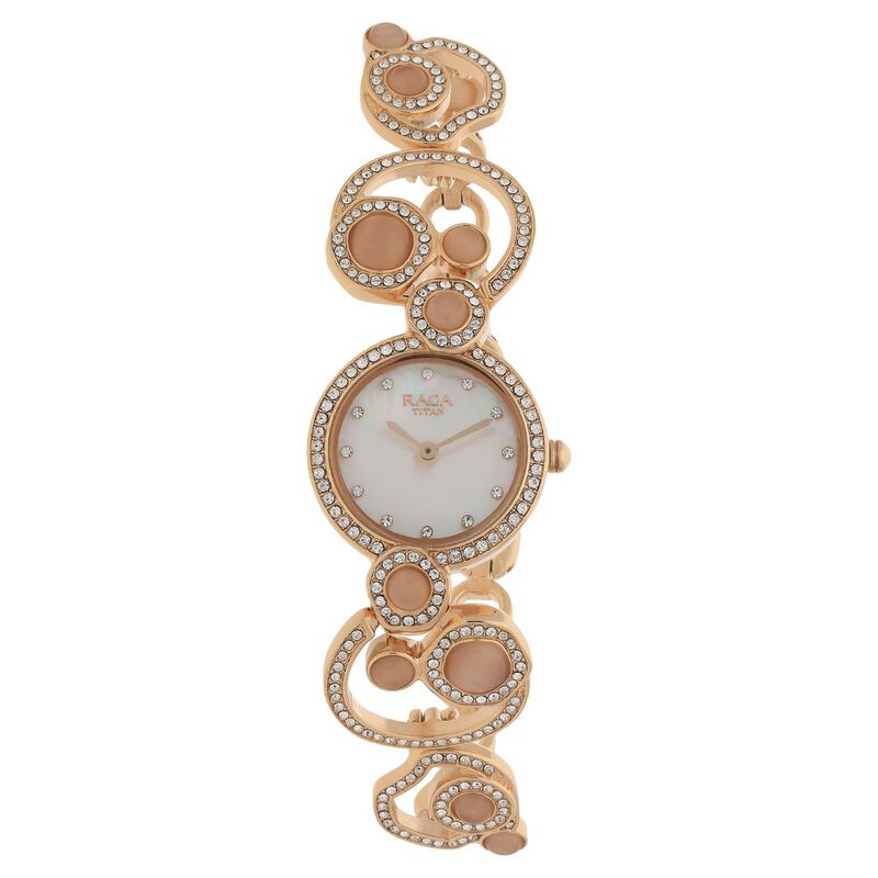 Buy Online Titan Raga Moonlight Mother of Pearl Dial Women Watch With ...