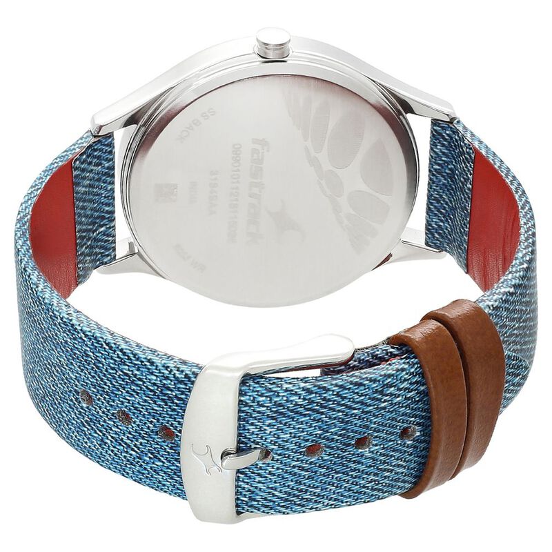 Buy Online Fastrack Denim Quartz Analog Black Dial Leather Strap Watch ...