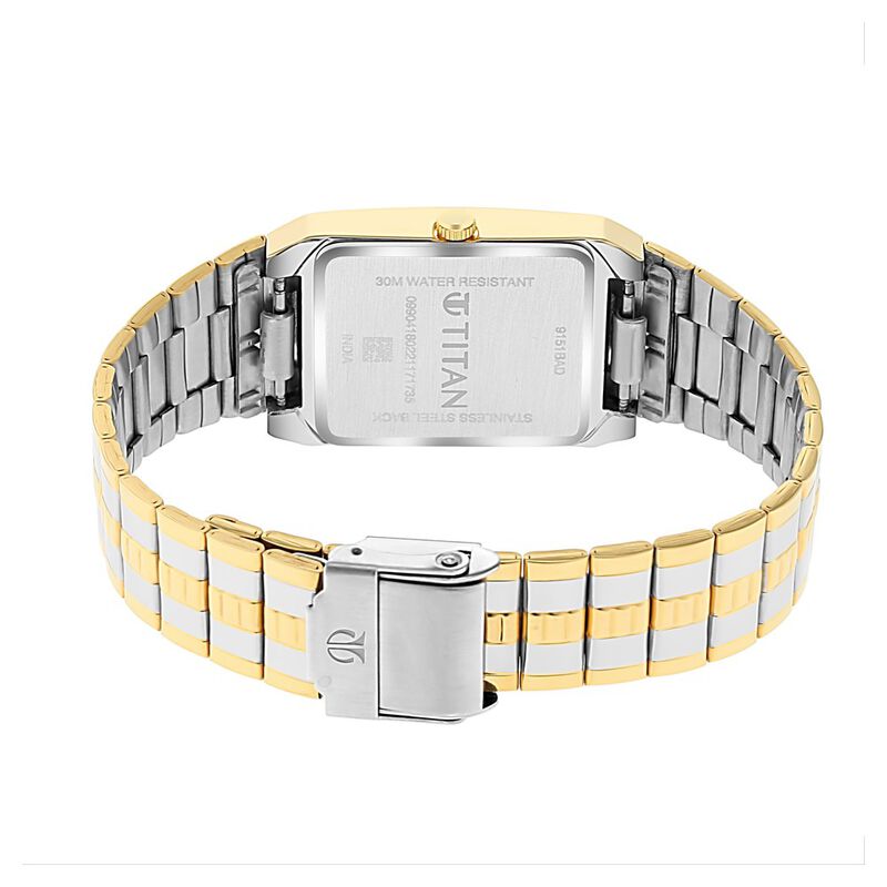 Buy Online Titan Quartz Analog with Date Black Dial Metal Strap Watch ...