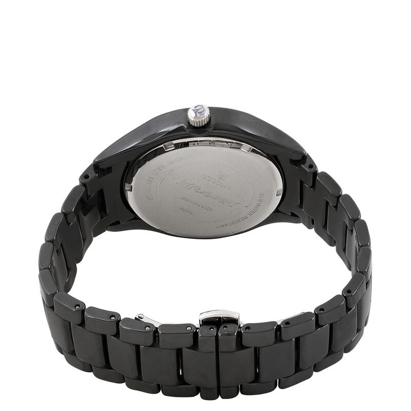 Buy Online Titan Ceramic Black Dial Quartz Multifunction Ceramic Strap ...