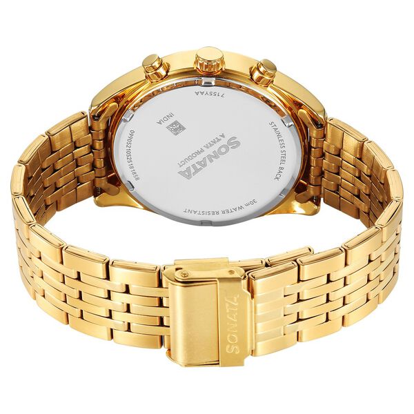 Buy Online Sonata Magna Quartz Multifunction Green Dial Golden ...
