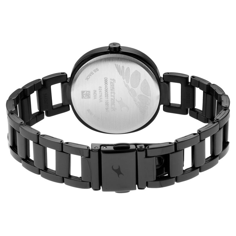 Buy Online Fastrack Stunners Quartz Analog Black Dial Metal Strap Watch ...