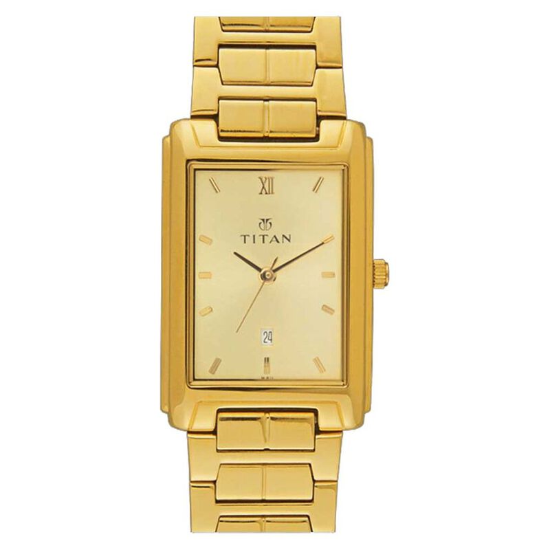 Buy Online Titan Quartz Analog with Date Champagne Dial Watch for Men ...