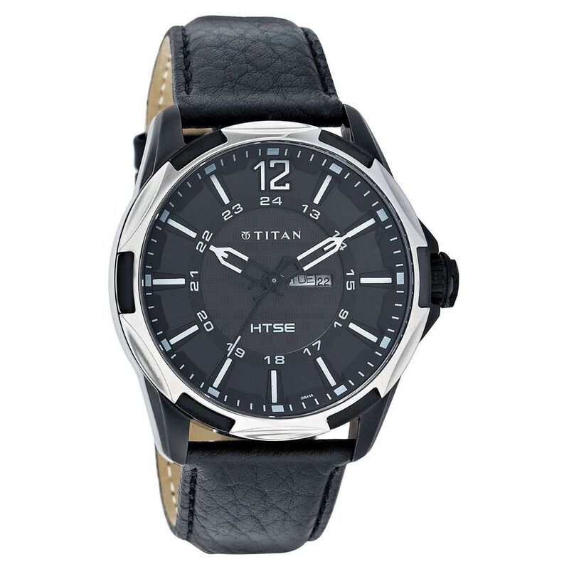 Buy Online Titan Quartz Analog with Day and Date Black Dial Watch for ...