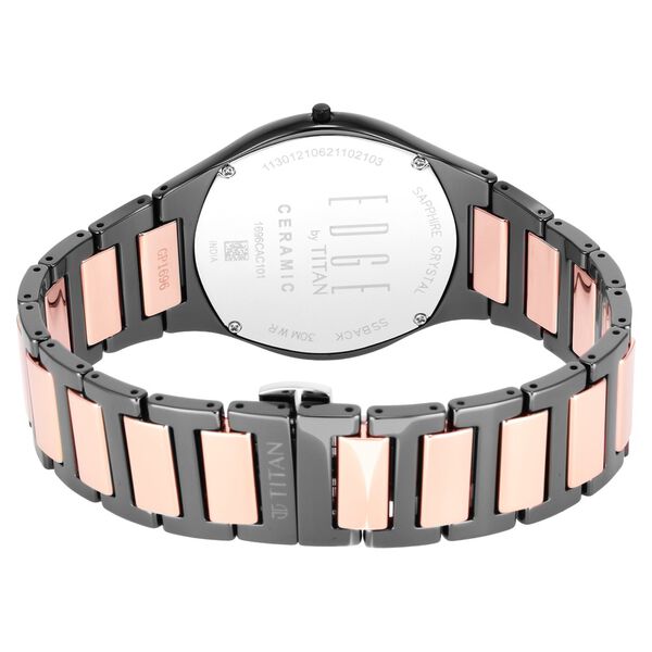 Buy Online Titan Edge Ceramic Quartz in Midnight Gold with Black Dial ...