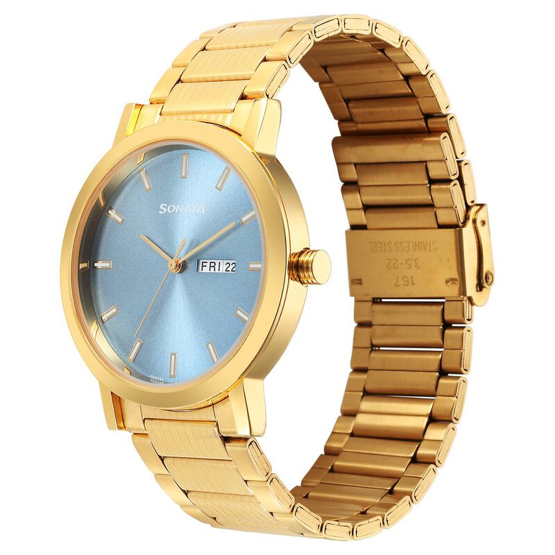 Buy Online Sonata Utsav Quartz Analog with Day and Date Blue Dial ...