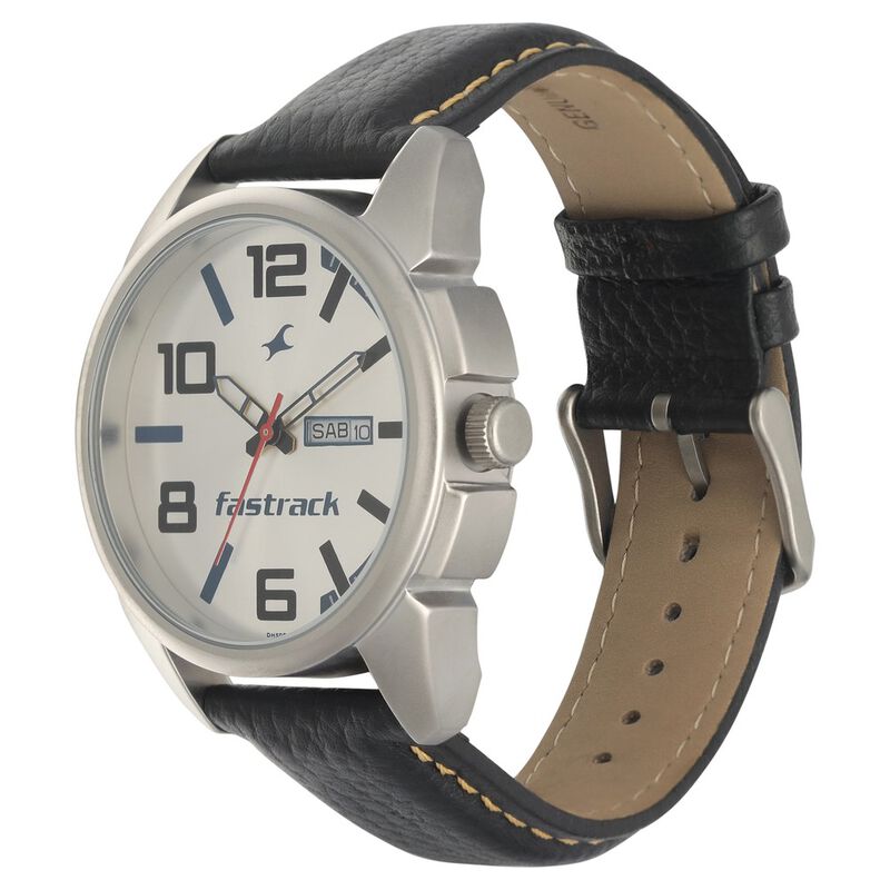 Buy Online Fastrack Silver Dial Quartz Analog with Day and Date Watch ...