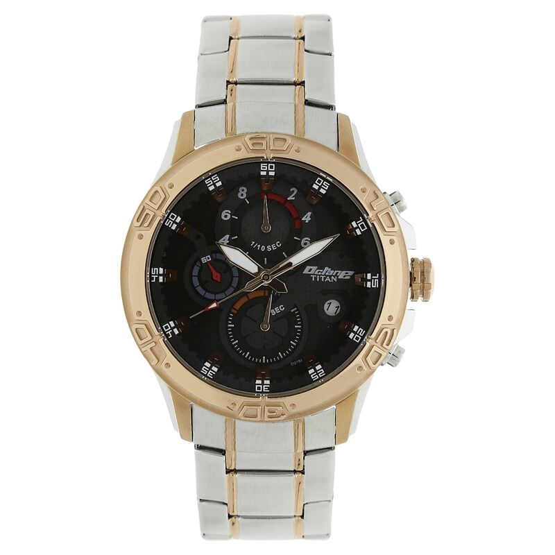 Buy Online Titan Quartz Chronograph Black Dial Stainless Steel Strap ...
