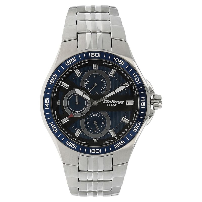 Buy Online Titan Quartz Multifunction Blue Dial Stainless Steel Strap ...