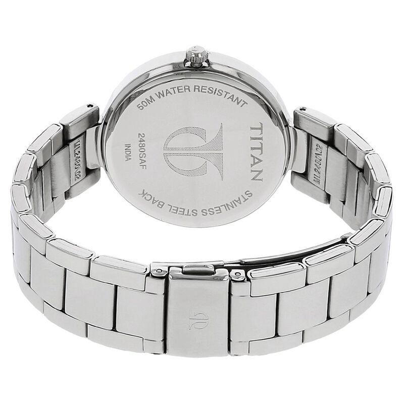 Buy Online Titan Workwear Silver Dial Women Watch With Stainless Steel ...