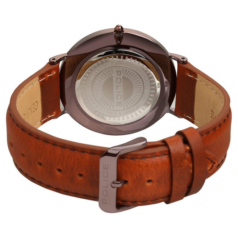 Buy Online Police Quartz Analog Brown Dial Leather Strap Watch for Men ...