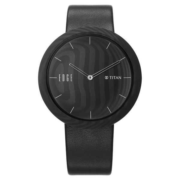 Buy Online Titan Edge Carbon Fibre Quartz Analog Black Dial Leather ...
