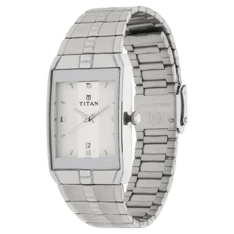 Buy Online Titan Quartz Analog with Date White Dial Stainless Steel ...