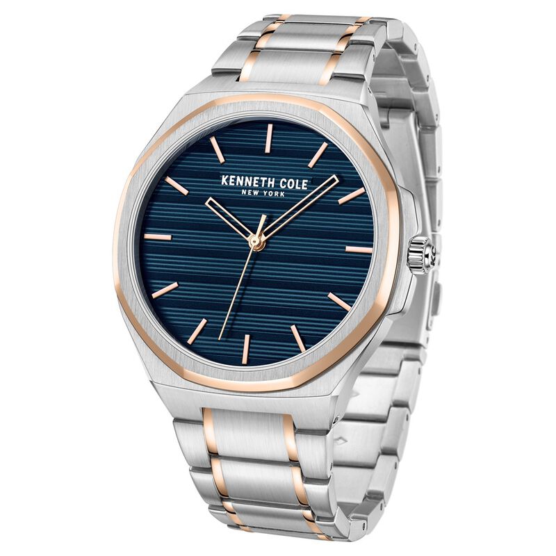 Buy Online Kenneth Cole Quartz Analog Blue Dial Stainless Steel Strap ...