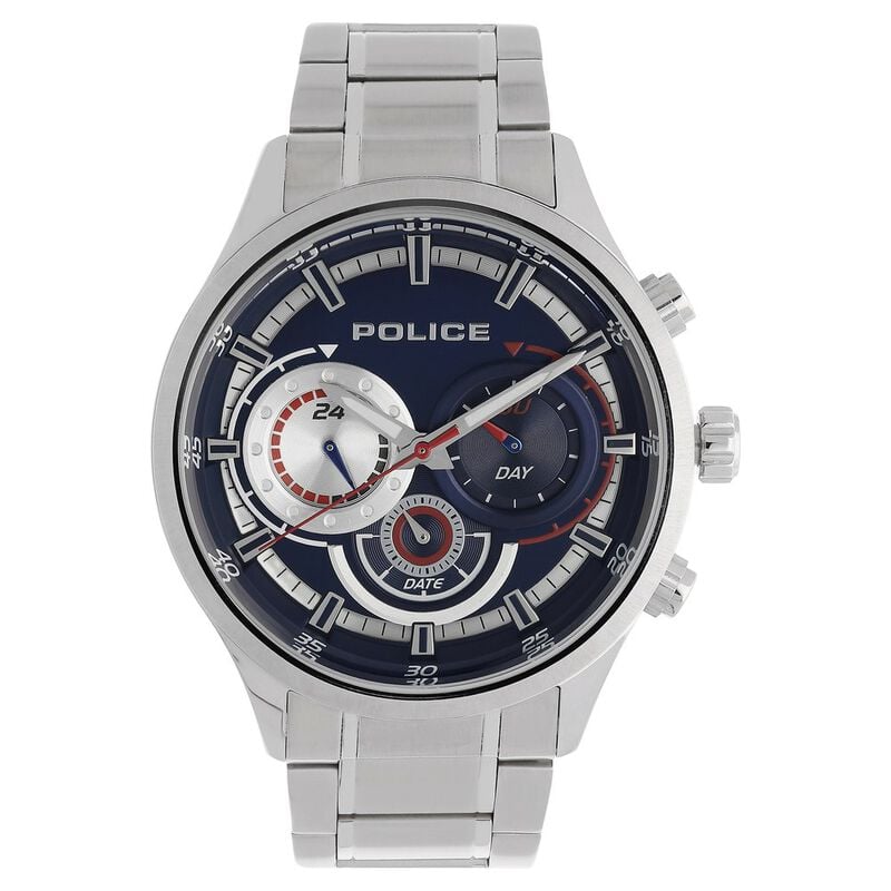 Buy Online Police Quartz Multifunction Blue Dial Stainless Steel Strap ...
