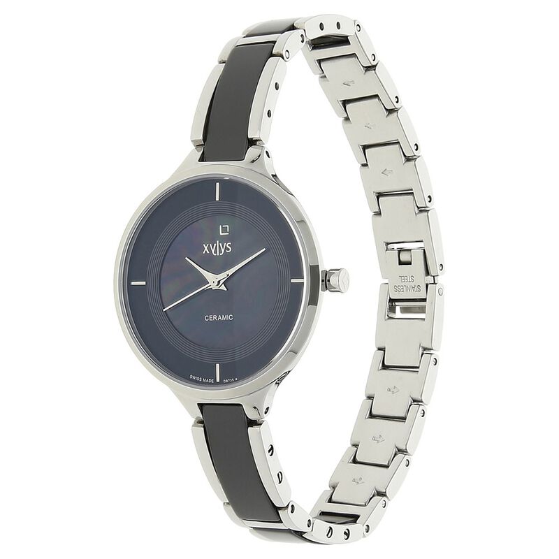 Buy Online Xylys Quartz Analog Black Dial Stainless Steel & Ceramic ...