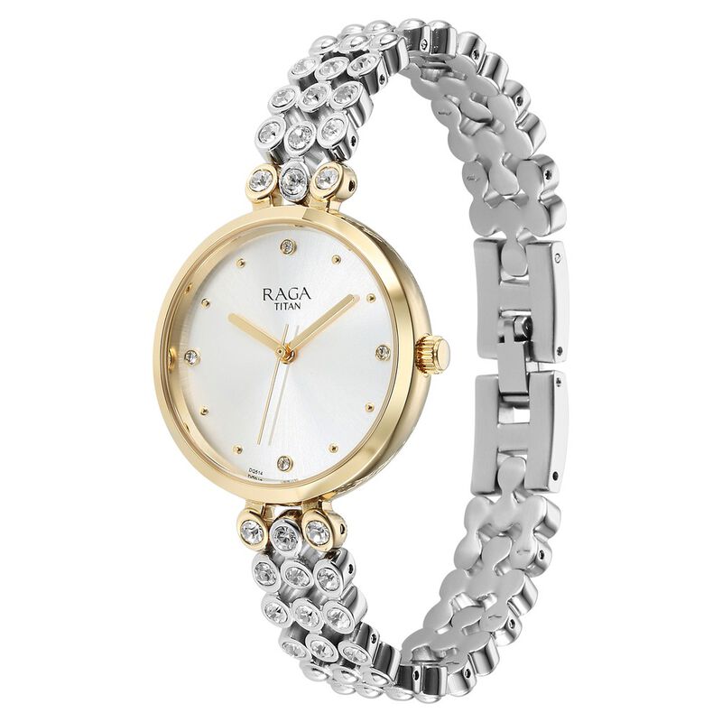 Buy Online Titan Raga Showstopper Quartz Analog Silver Dial Metal Strap ...
