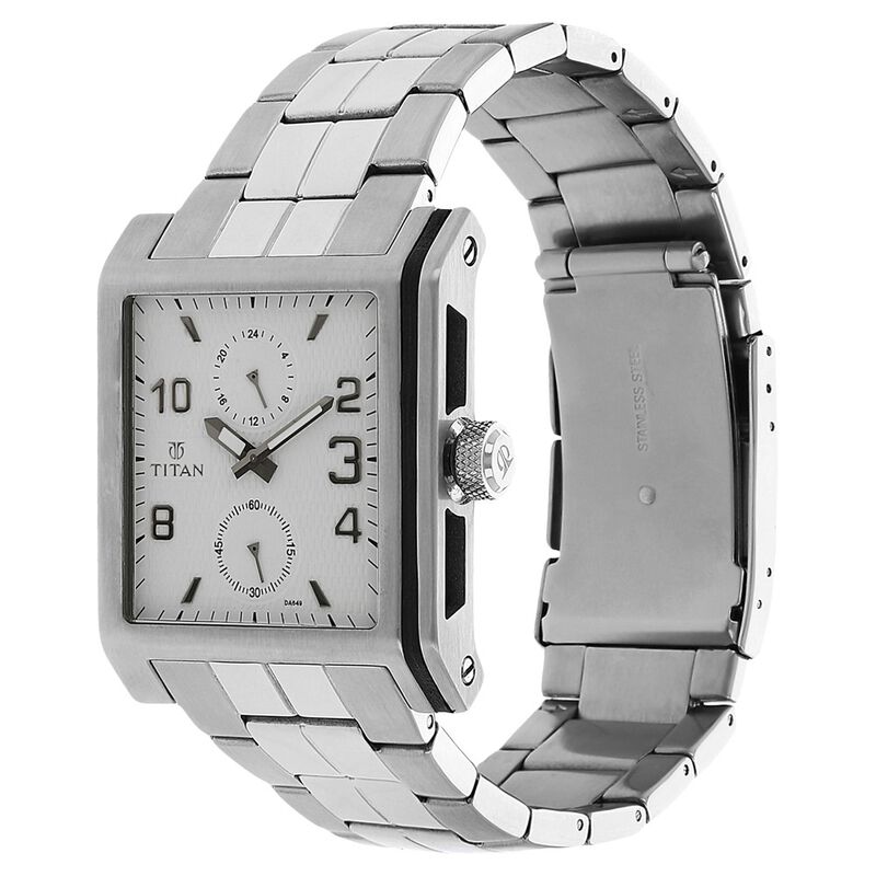 Buy Online Titan Quartz Analog White Dial Stainless Steel Strap Watch ...