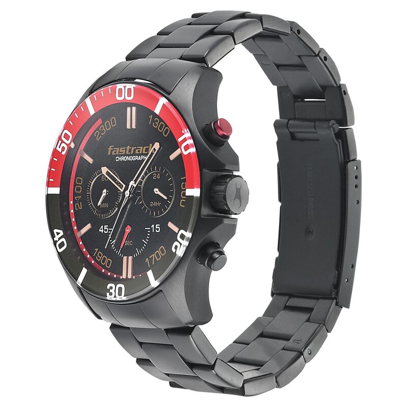 Buy Online Fastrack Hitlist Quartz Chronograph Black Dial Stainless ...