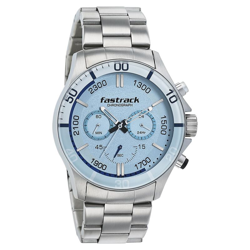 Buy Online Fastrack Hitlist Quartz Chronograph Blue Dial Stainless ...