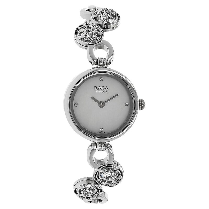 Buy Online Titan Raga Moonlight Mother of Pearl Dial Quartz Metal Strap ...