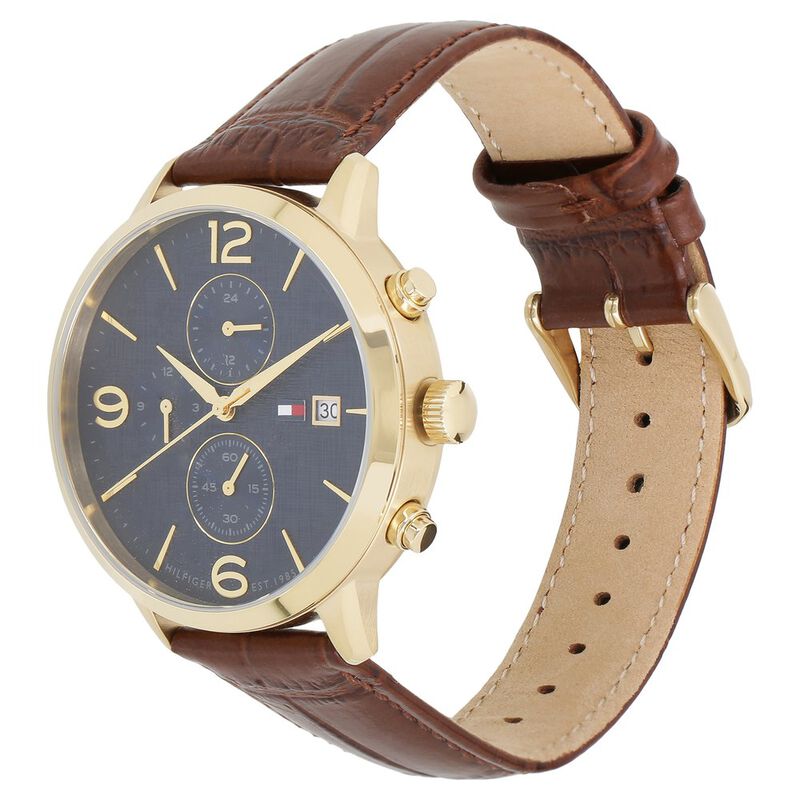 Buy Online Tommy Hilfiger Quartz Analog Blue Dial Leather Strap Watch ...