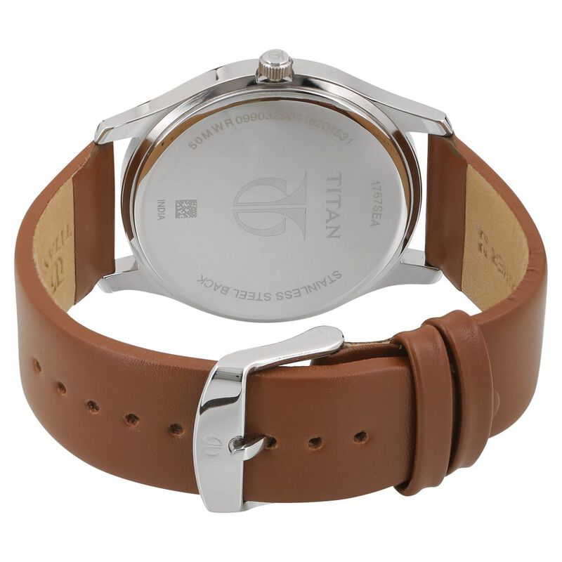 Buy Online Titan On Trend White Dial Analog with Day and Date Leather ...
