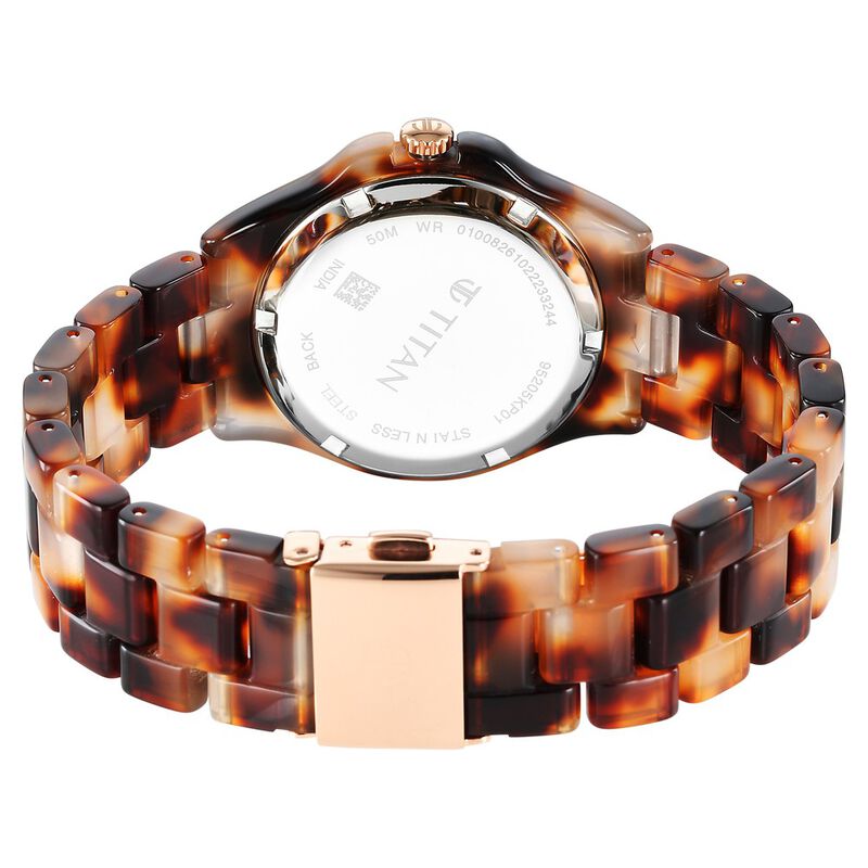 Buy Online Titan Fashion Acetate Rose Gold Dial Analog Acetate Strap ...