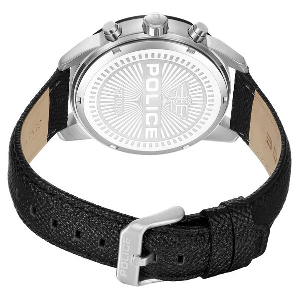 Buy Online Police Quartz Multifunction Black Dial Black Leather Strap ...