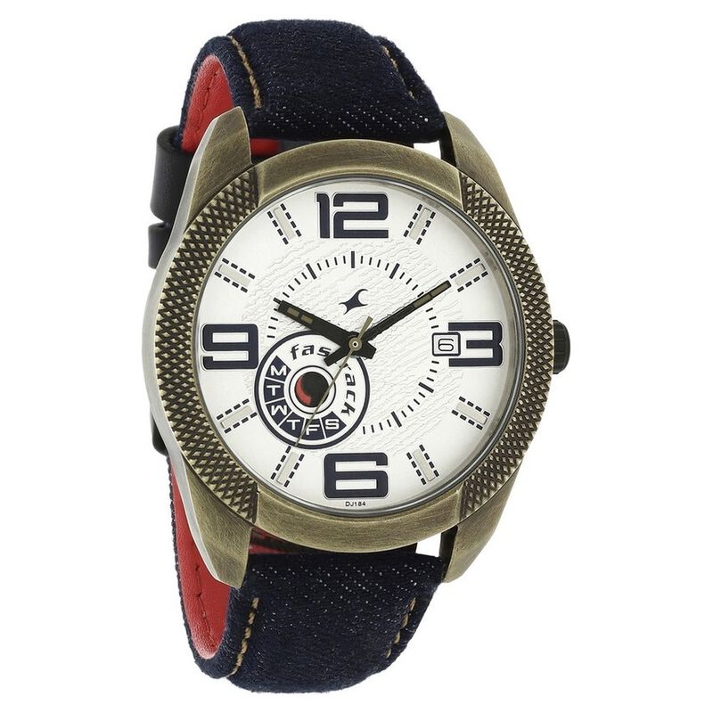 Buy Online Fastrack Denim Quartz Analog White Dial Denim Strap Watch ...