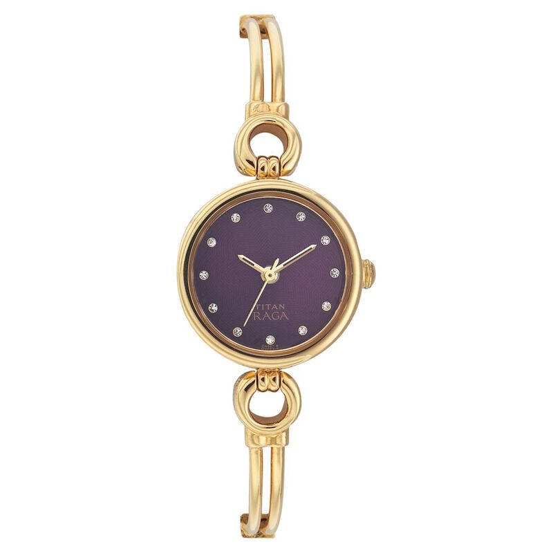 Buy Online Titan Quartz Analog Purple Dial Watch for Women - nb311ym05 ...