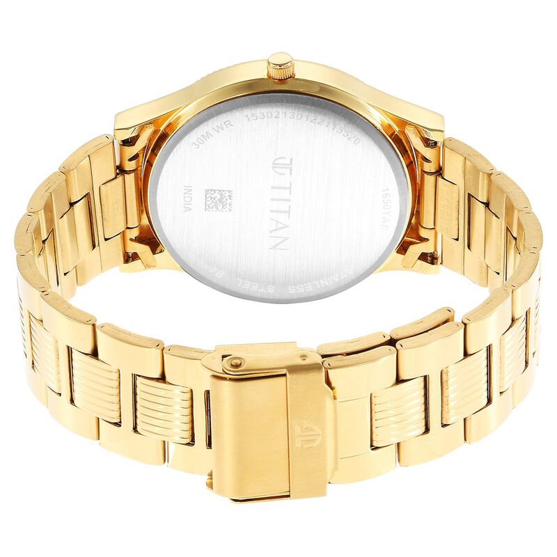 Buy Online Titan Quartz Analog Champagne Dial Stainless Steel Strap ...