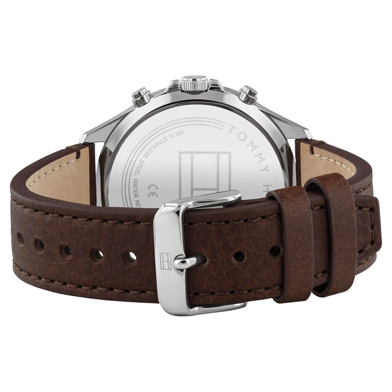 Buy Online Tommy Hilfiger Quartz Multifunction Blue Dial Leather Strap ...